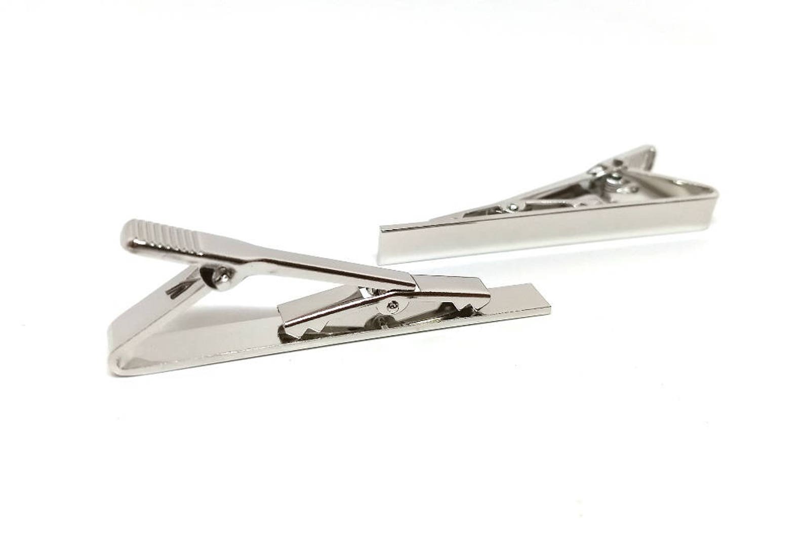 5 Pcs. Silver Tone Tie Bars/clips 55mm X 5mm Glue Pad Over - Etsy