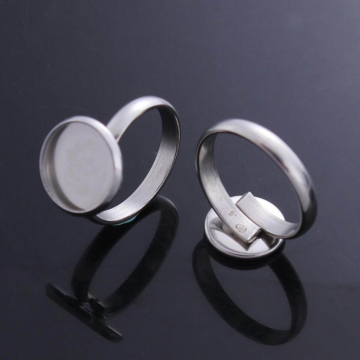 10 Pcs. 304 Stainless Steel Cabochon Setting Bezel RING Bases - Ring ...