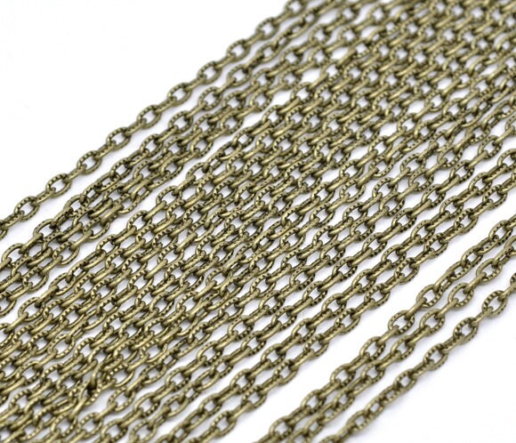 12 Pcs. Antique Bronze Textured Chain Link Necklaces 24 - Etsy
