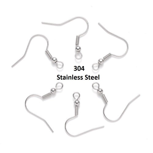10 Pcs. 5 Pairs 304 Stainless Steel Silver Tone Earring - Etsy