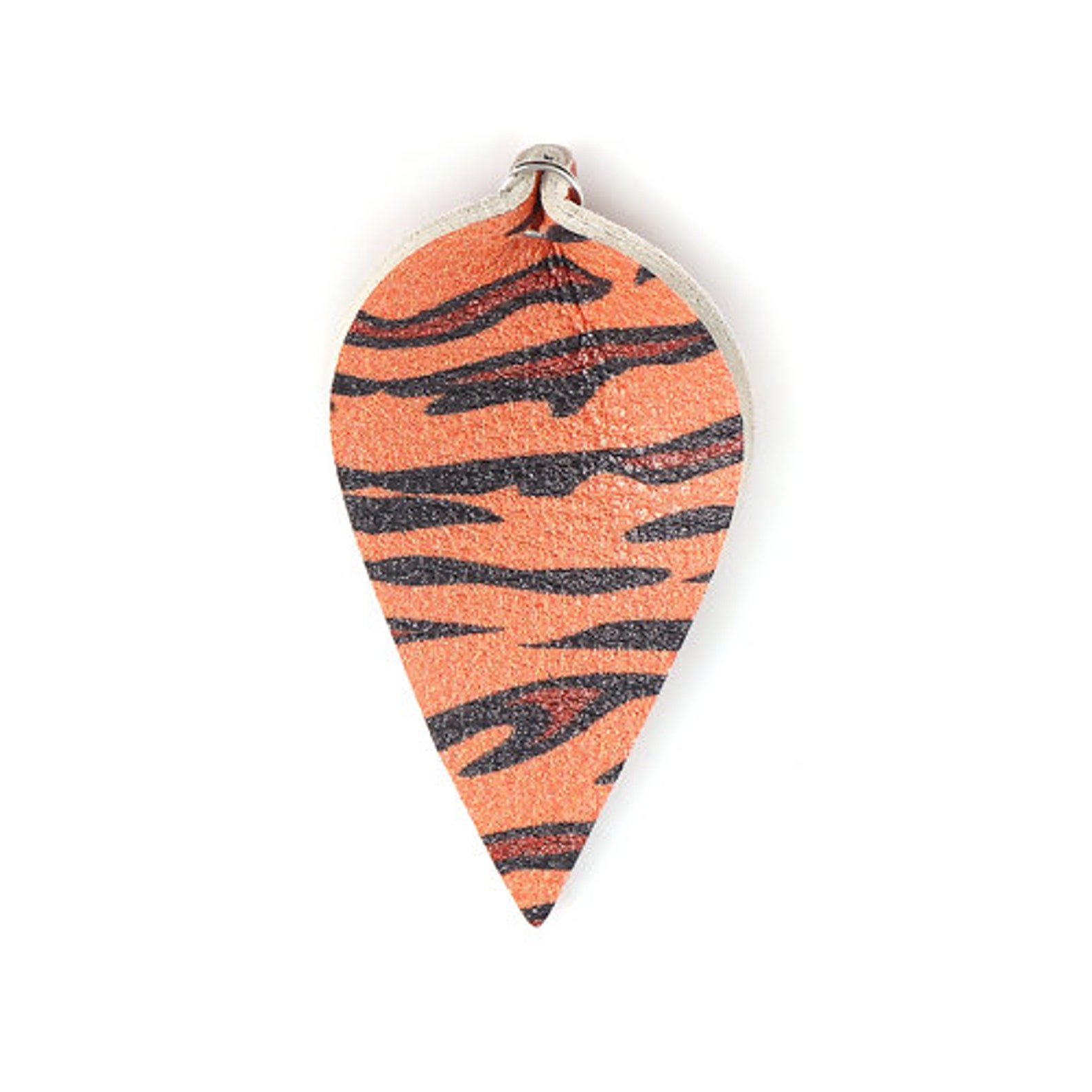 10 Pcs. Tiger Faux Leather Dangle Charms Pendants Pinch Leaf - Etsy