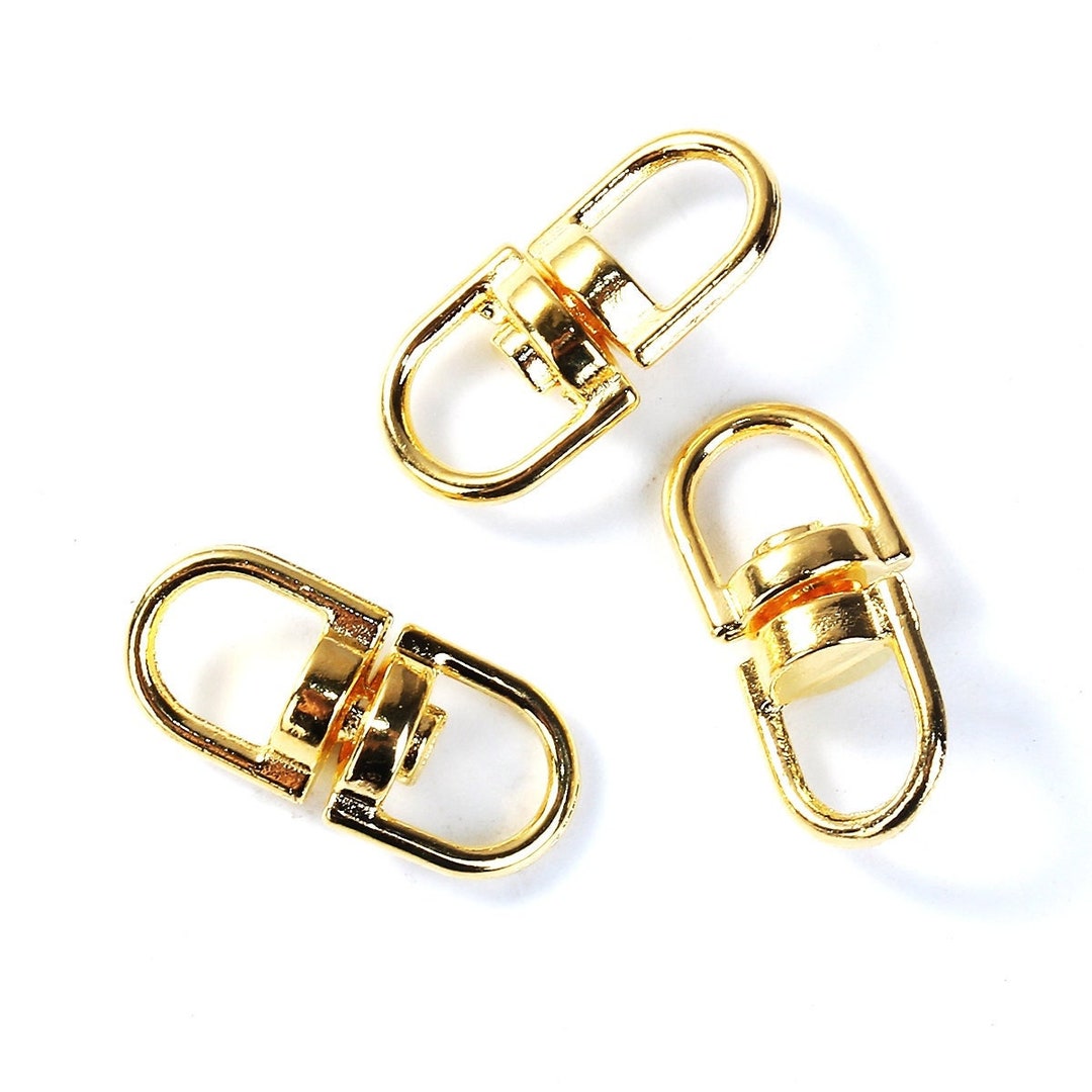 20 Pcs. Gold Plated Oval Swivel Connectors Clasps for Key Rings Key ...