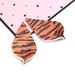 10 Pcs. Tiger Faux Leather Dangle Charms Pendants - Pinch Leaf - Black ...