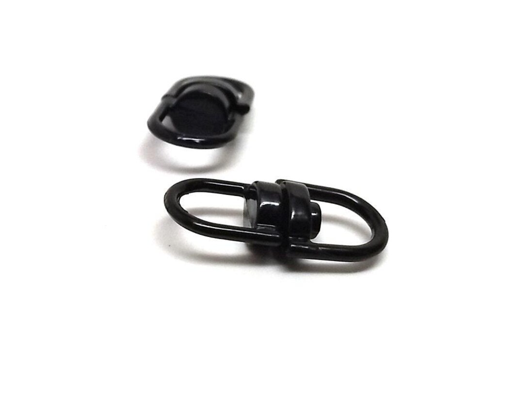 20 Pcs. Black Plated Oval Swivel Connectors Clasps for Key Rings Key ...