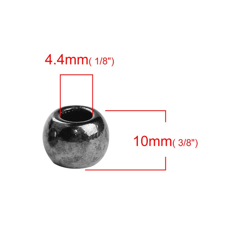 20 Pcs Gunmetal Metal Smooth Ball Spacer Beads 10mm Large - Etsy