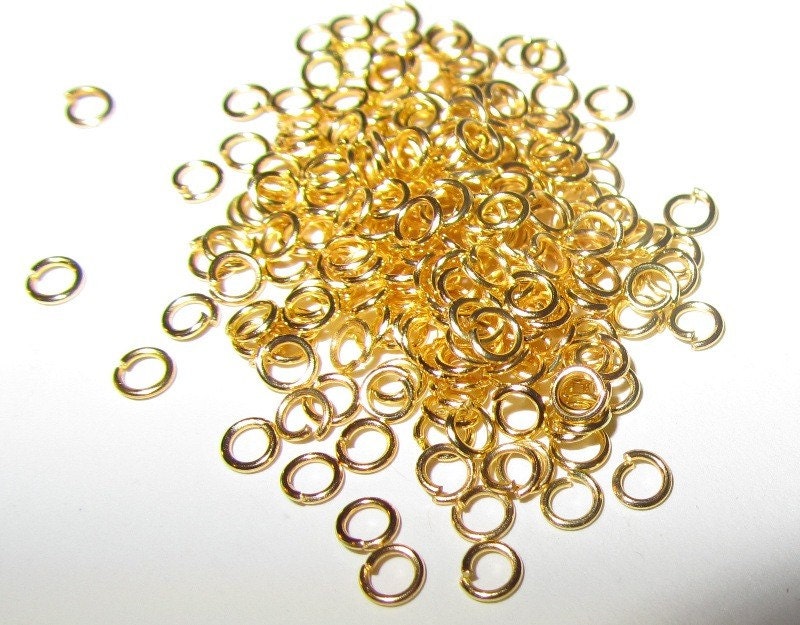100 Pcs Gold Plated Open Jump Rings 3mm 25 Gauge | Etsy