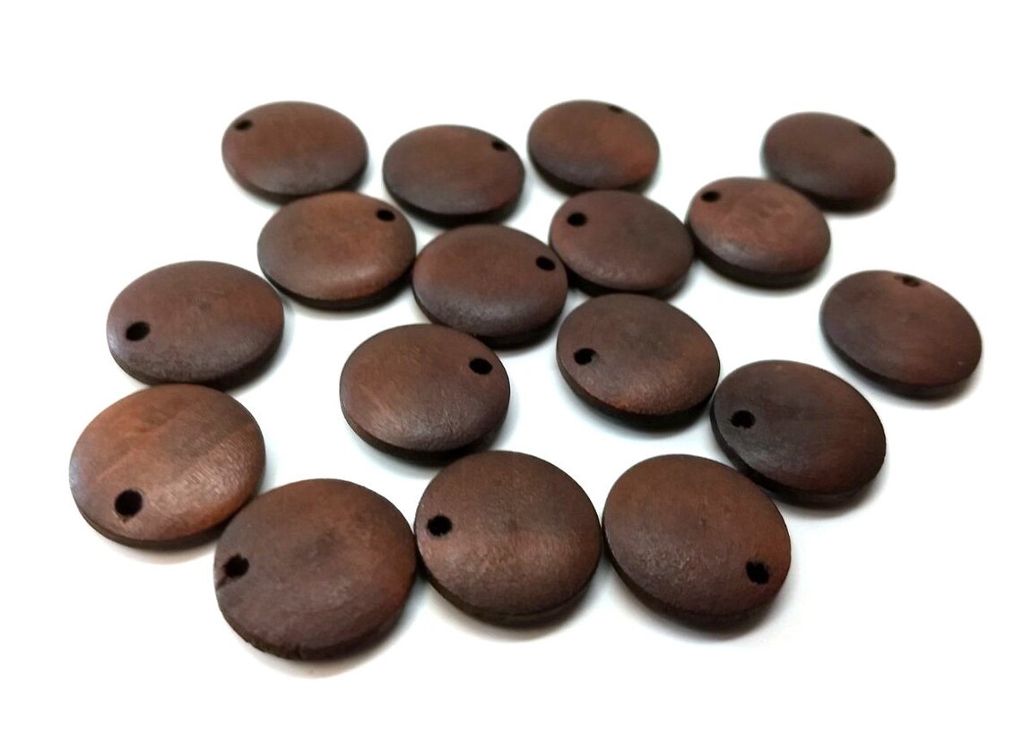 10 Pcs. Wood Round Circle Tags 15mm 0.59 Inch Hole Size: | Etsy