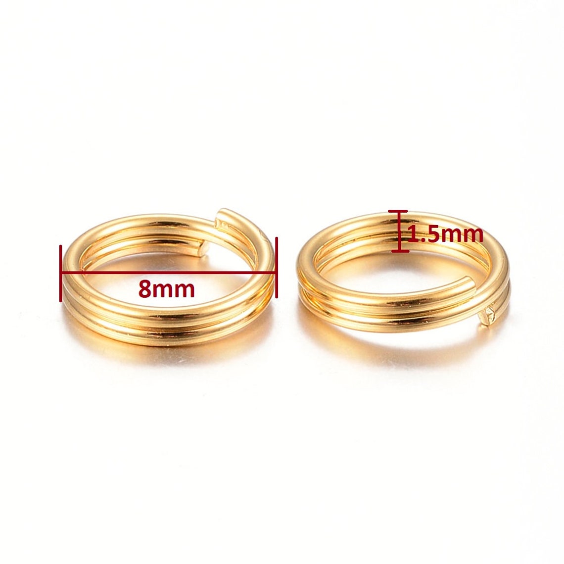 50 Pcs Double Rings 304 Stainless Steel Golden Split Jump | Etsy