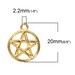 10 Pcs. Gold Plated Pentagram Charms Pendants - 20mm X 17mm - Hole Size ...