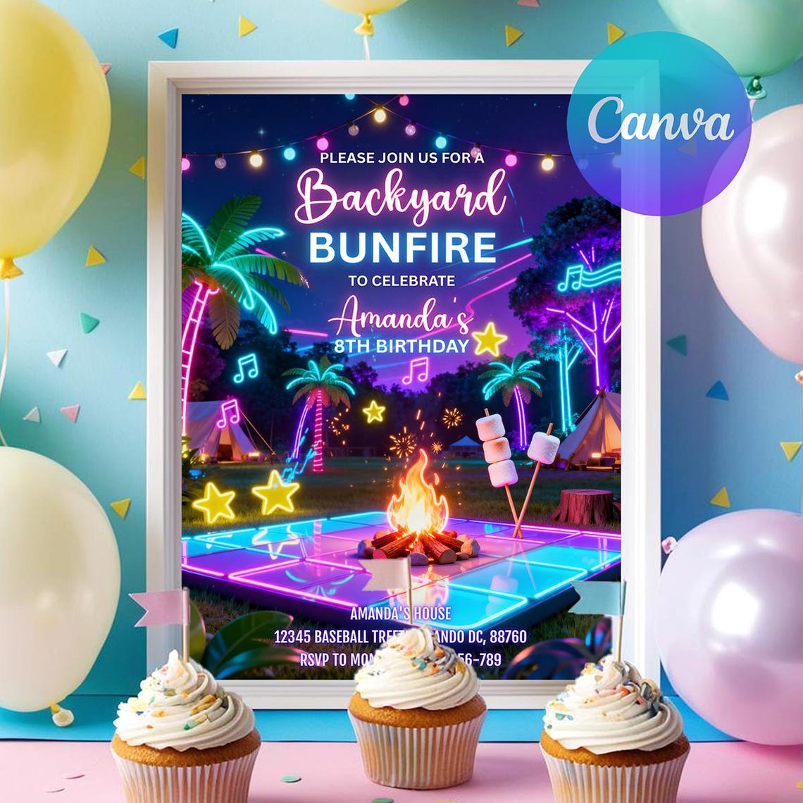 Backyard Bonfire Birthday Invitation, Backyard Bonfire Invitation ...