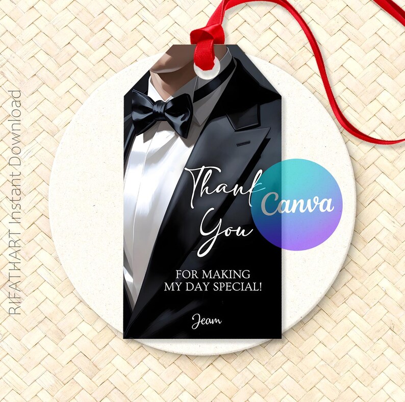 Tuxedo Birthday Invitation, Men’s Birthday, Black Tie, Canva Template ...