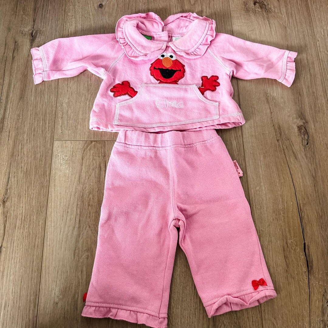 Vintage Y2K Elmo Girls Pink Two Piece Outfit Sesame Street 3-6 Mos - Etsy