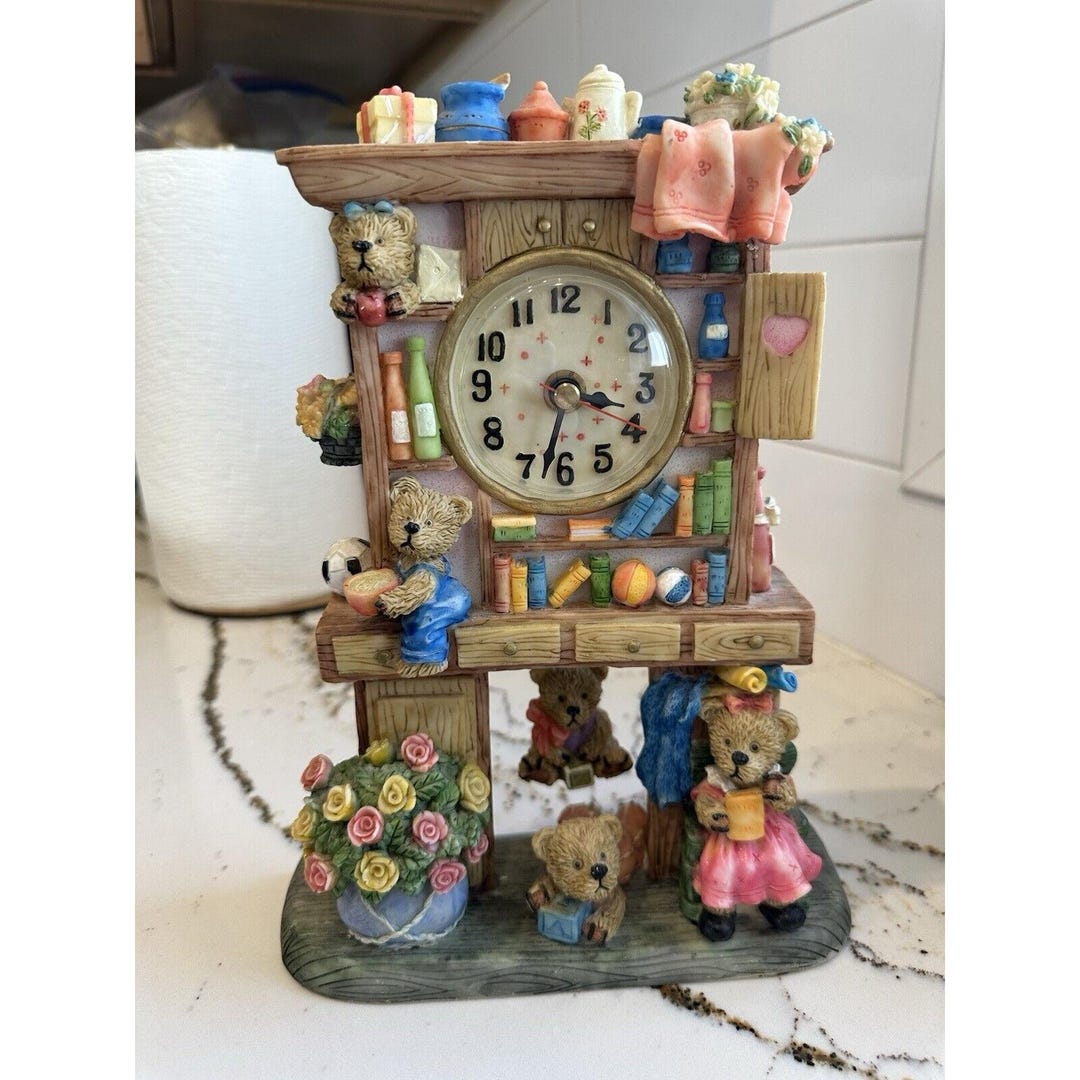 Vintage Teddy Bear Clock Pendulum 1990's Works Perfect! - Etsy