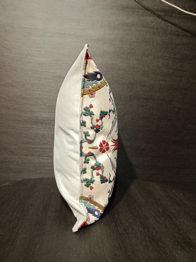 Ottoman Tulip Pillow Cover: Gobelin Tapestry Cushion, Turkish Boho ...