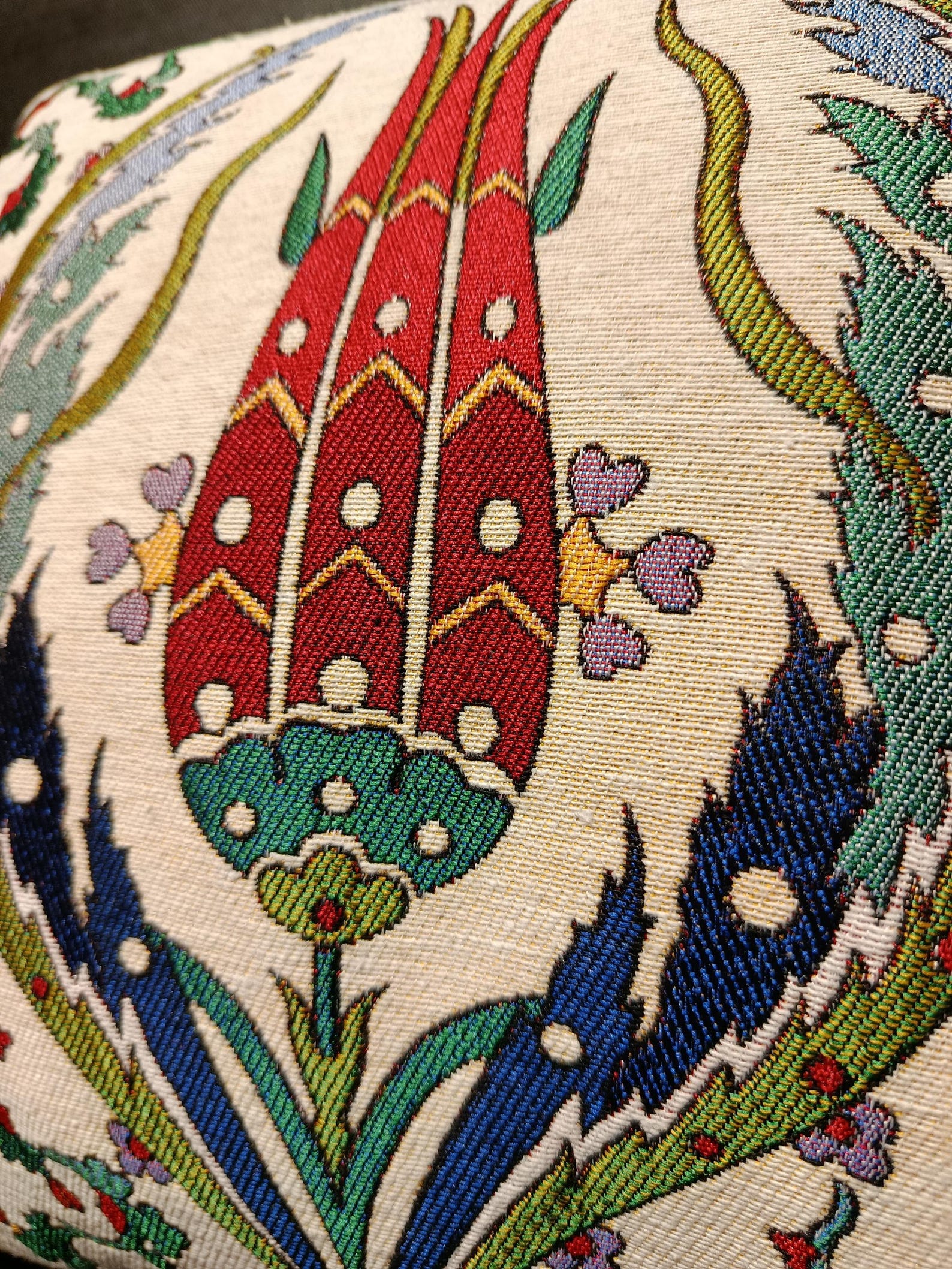 Ottoman Tulip Pillow Cover: Gobelin Tapestry Cushion, Turkish Boho ...
