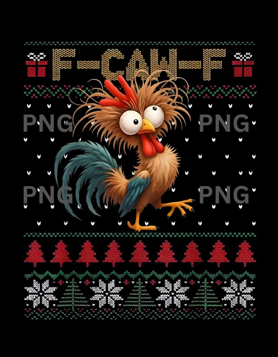 Funny Rooster Meme Png, Funny F-caw-f Chicken PNG, Crazy Hen Digital ...