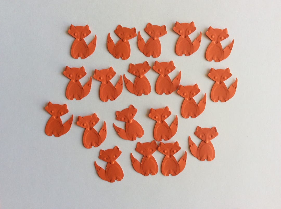 25 Embossed Fox Confetti Die Cuts, Fox Confetti, Confetti ...