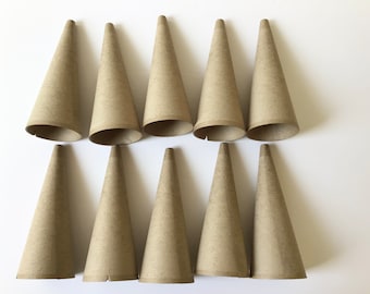4 Inch Paper Mache Cones: Set of 6 Cones for SMALL Projects DIY Holiday ...