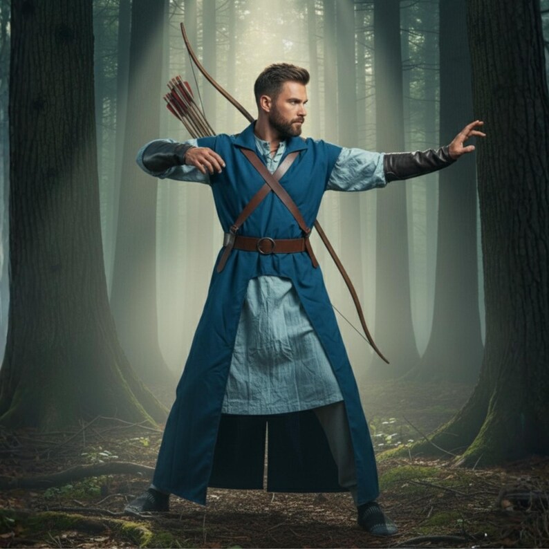 Men's Medieval Forest Ranger Costume, LARP Renaissance Fair Outfit - Etsy