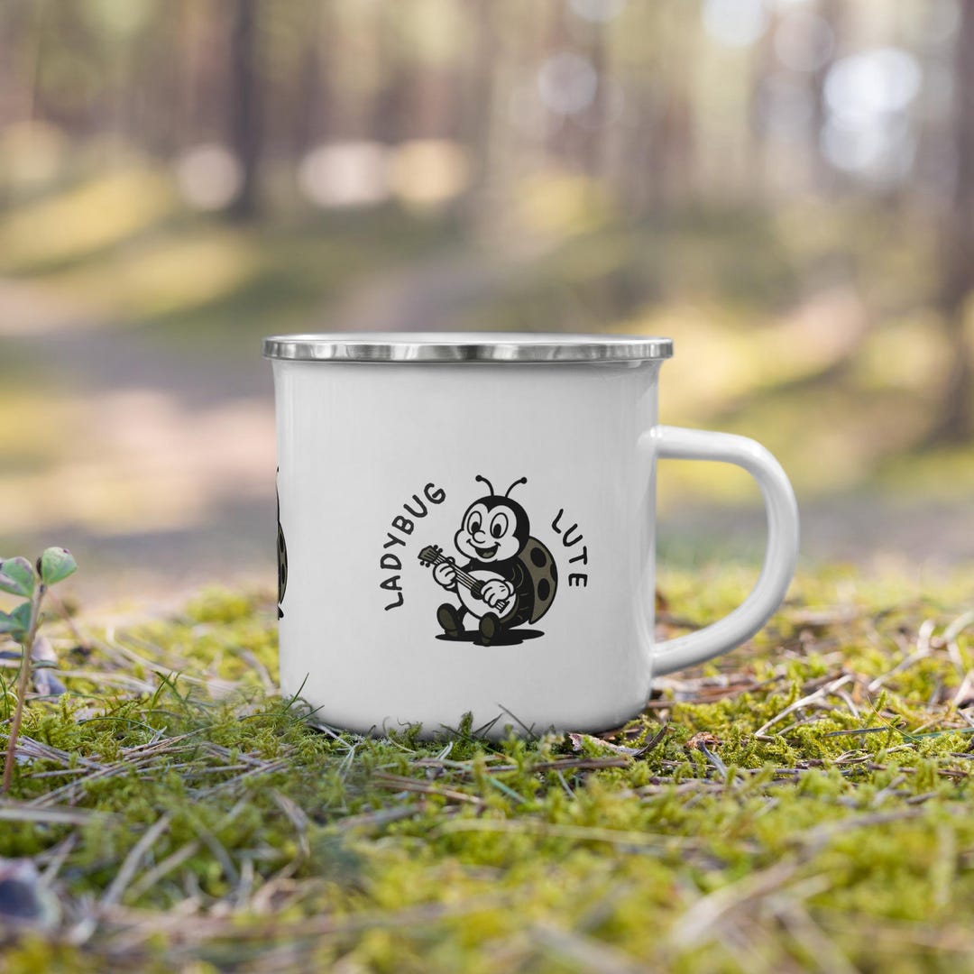 Ladybug / Lute -- "animals With Instruments" Enamel Mug, 12 Oz - Etsy