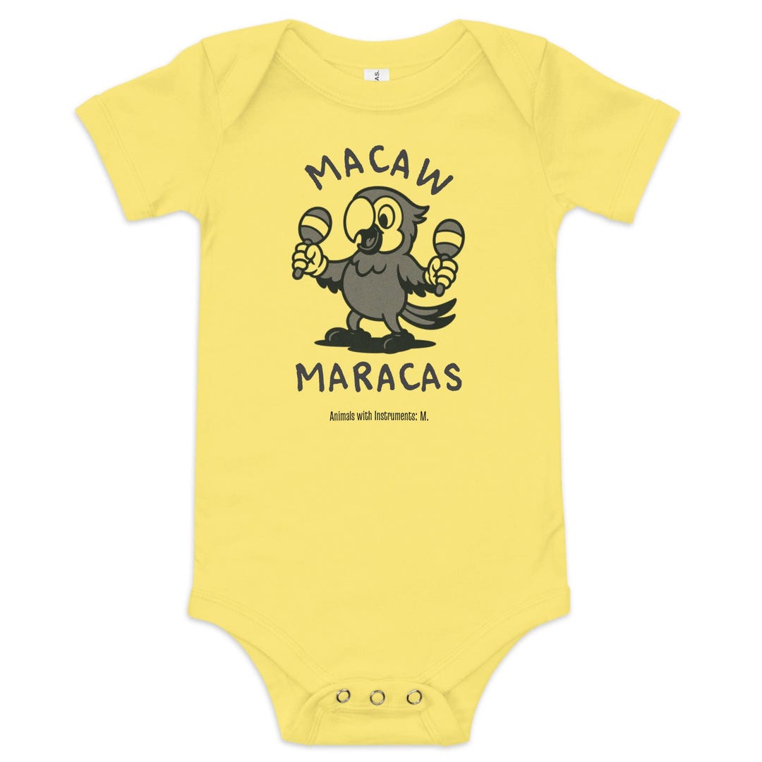 Macaw / Maracas -- "animals With Instruments" Baby One-piece - Etsy