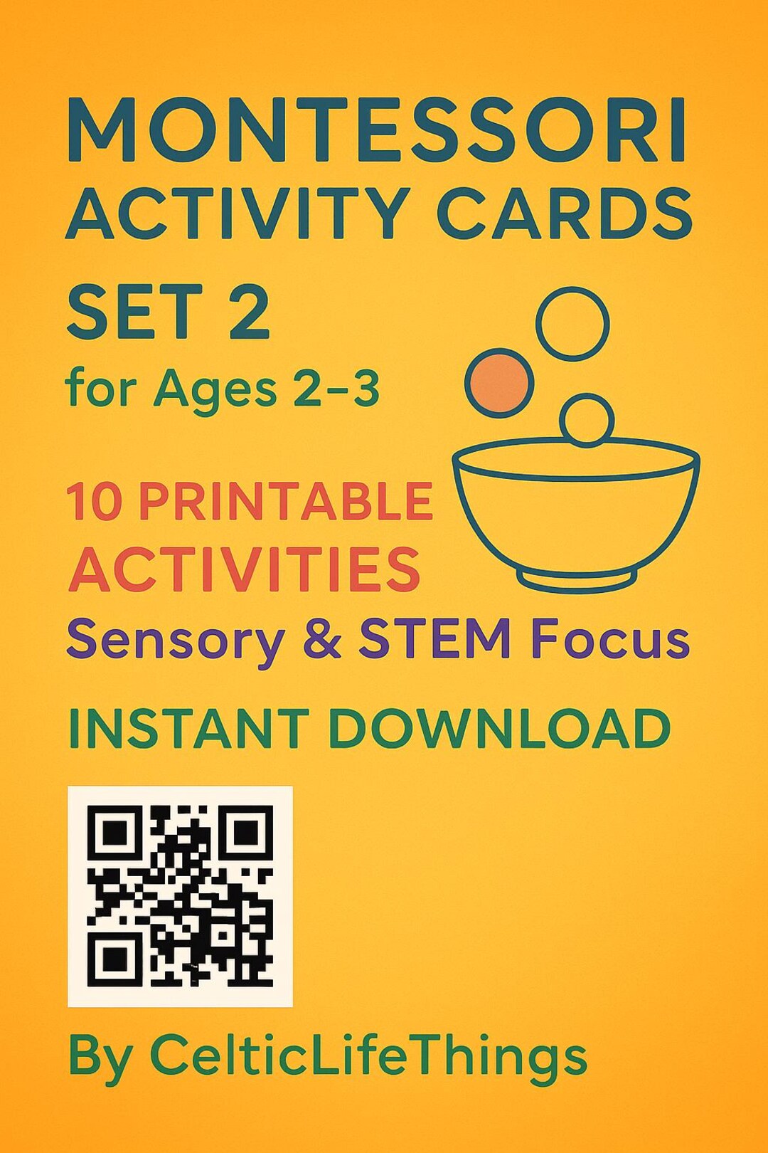 Montessori Activity Cards SET 2 (ages 2-3) • 10 Printable Sensory ...