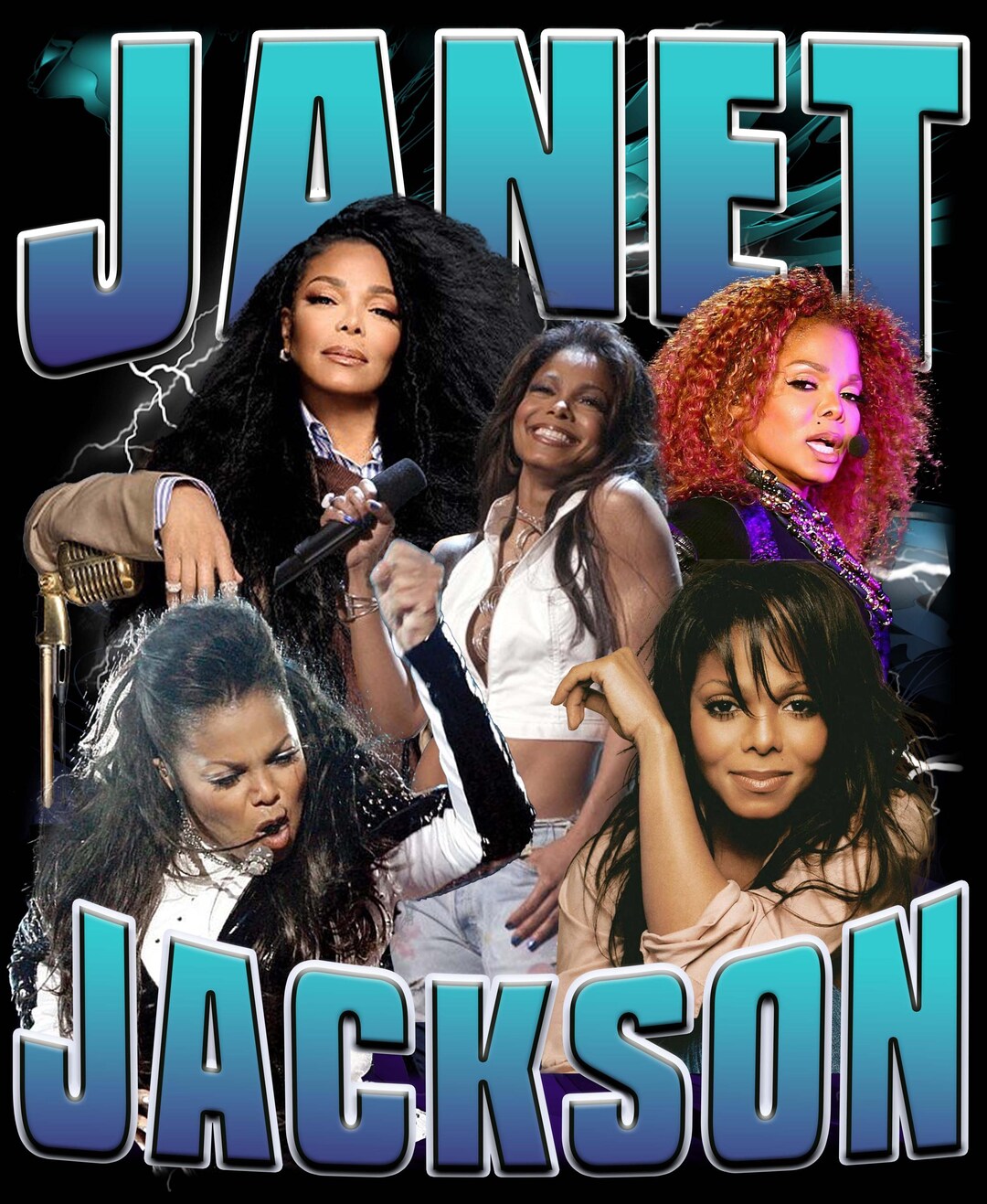 Ready to Print Janet Jackson T Shirt Design PNG Instant Download 300 ...