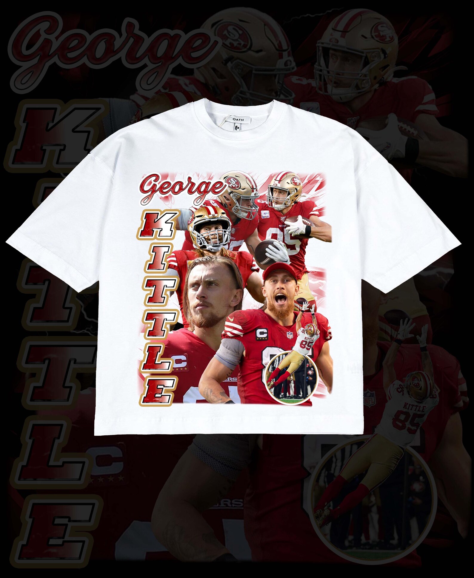 George Kittle T Shirt Design PNG Instant Download 300 Dpi - Etsy