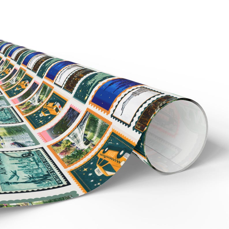 NYC Stamp Collage Wrapping Paper | New York City Gift Wrap - Etsy