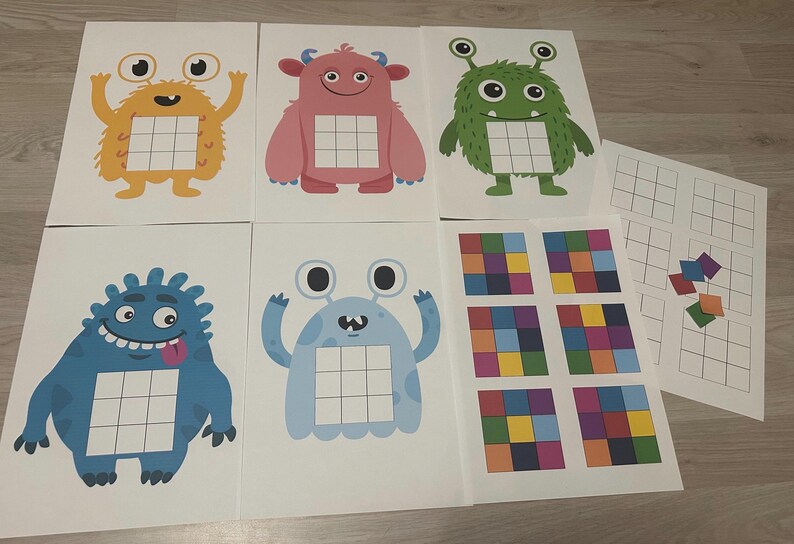 Color Matching Game Monster – Educational Game as a Printable PDF | 24 ...