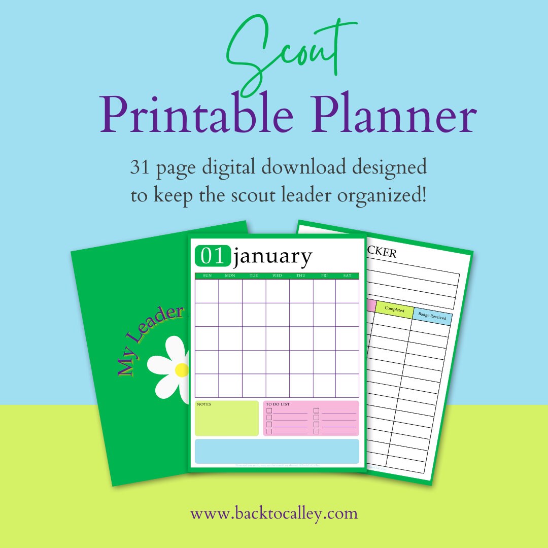 Scout Printable Planner Download | 8.5x11" | Troop Leader Organization ...