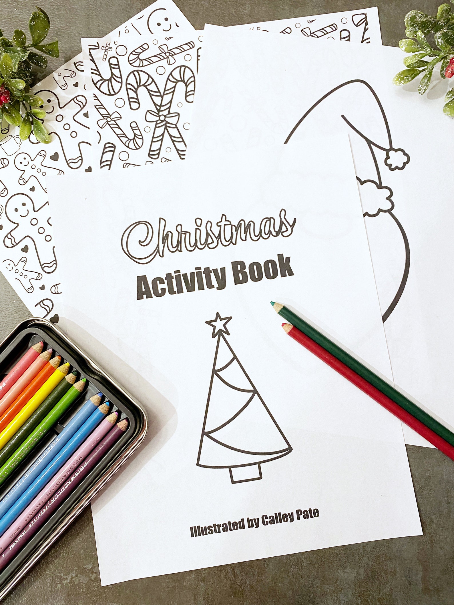 Christmas Activity Coloring Pages Kids Teachers Scouts | Etsy
