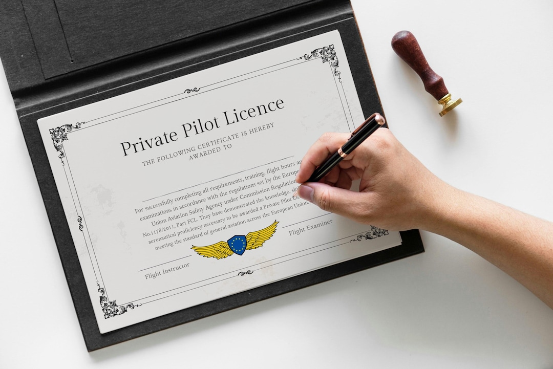 Private Pilot Licence Certificate EASA | Printable EASA PPL Digital ...