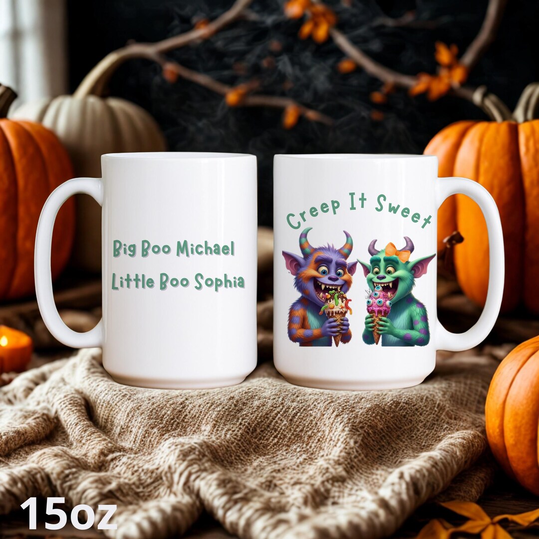 Creep It Sweet Matching Mug, Big Boo and Little Boo Cup, Halloween ...