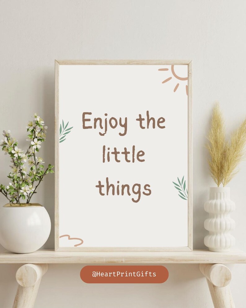 Enjoy the Little Things Printable Wall Art – Minimalist Quote Print ...