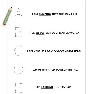 Alphabet Letter Tracing With Positive Affirmations – Printable A–Z ...