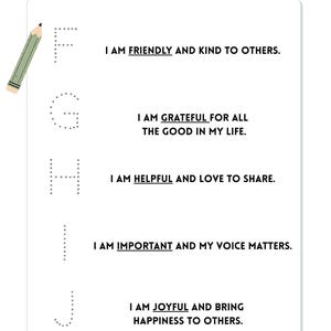 Alphabet Letter Tracing With Positive Affirmations – Printable A–Z ...