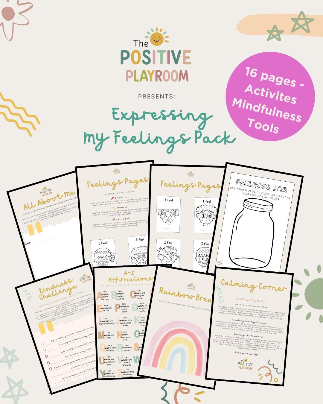 Expressing My Feelings Pack | Printable Kids Activity Pack | Confidence ...