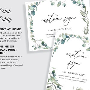 Printable Boho Wreath Custom Sign (portrait and Landscape) W ...