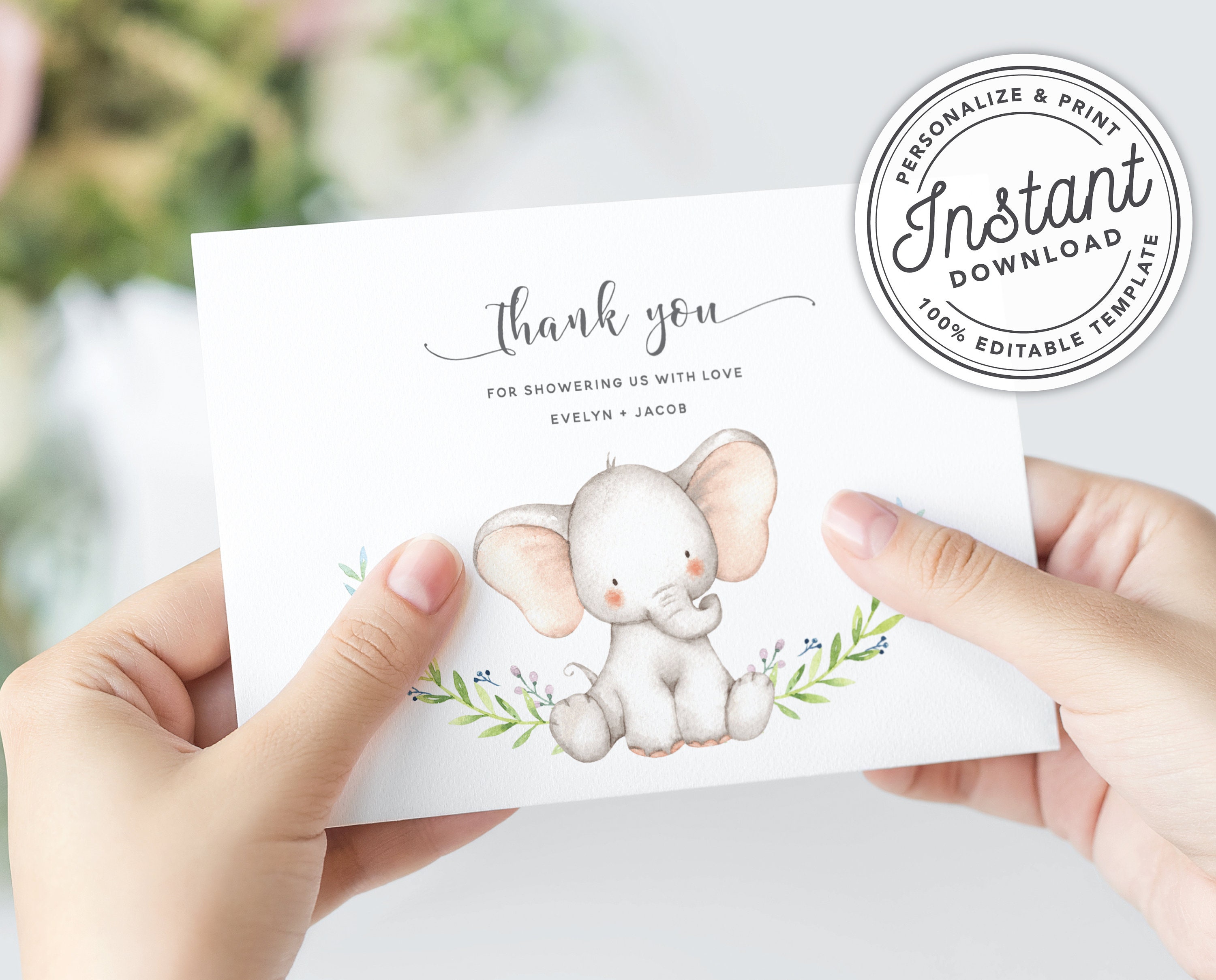 Printable Baby Elephant Template