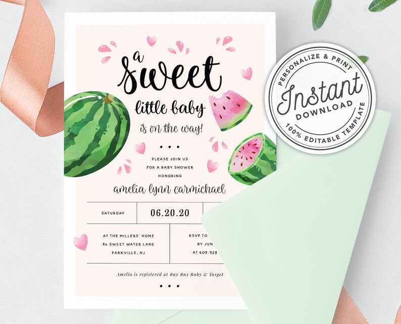A Sweet Little Baby is on the Way Gender Neutral Watermelon - Etsy