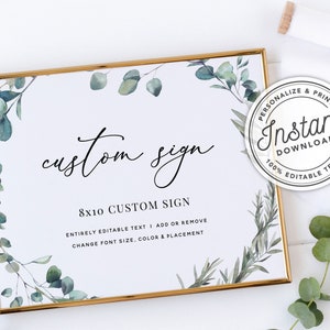 Printable Boho Wreath Custom Sign (portrait and Landscape) W ...