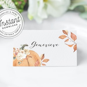 Rustic Fall Friendsgiving Thanksgiving Printable Place Cards With ...