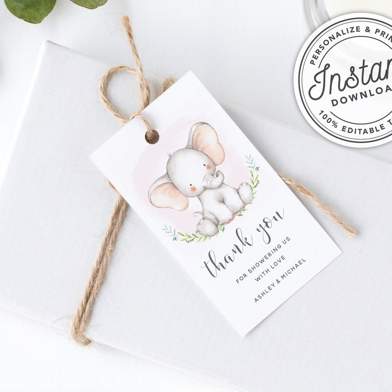 Elephant Favor Tag - Etsy