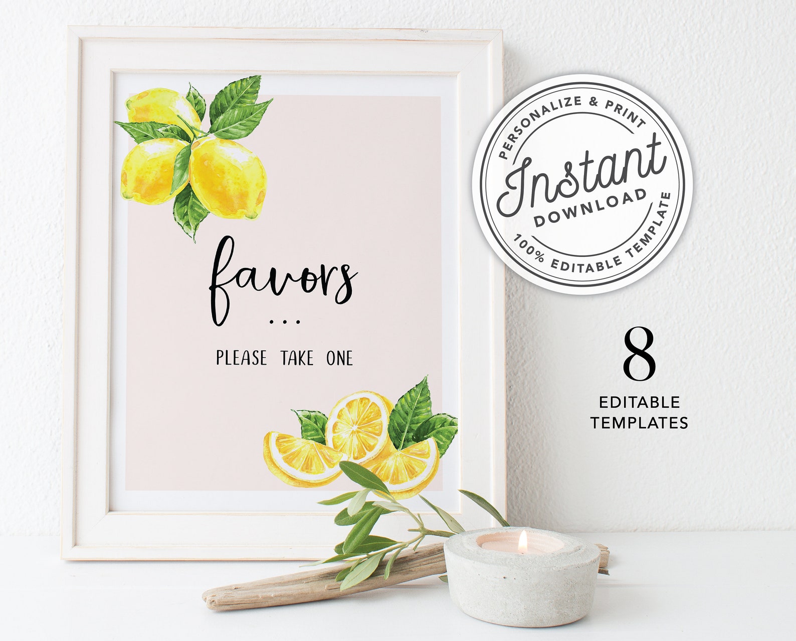 Main Squeeze Lemon Bridal Shower Printable Sign Bundle 8x10 8 - Etsy