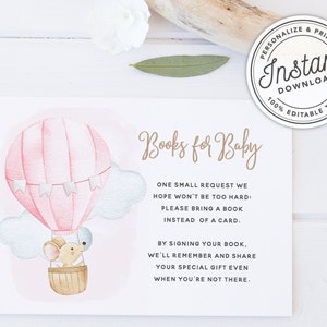 Up up and Away Hot Air Balloon Girl Books for Baby Insert Printable ...