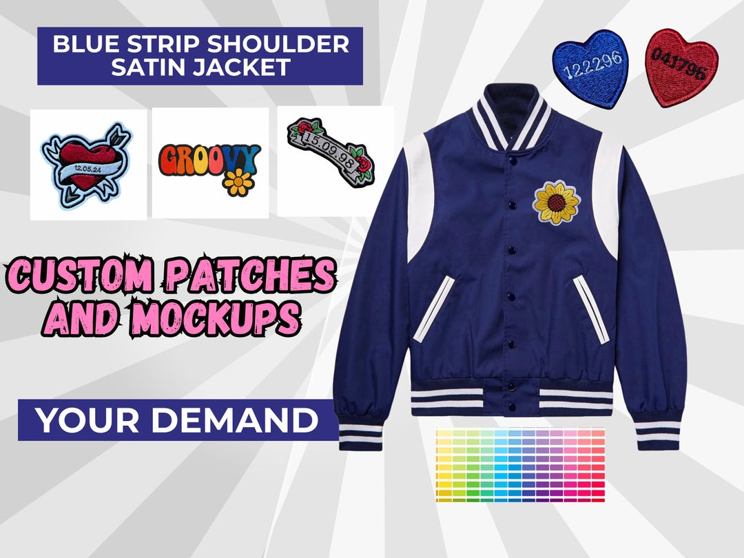 Custom Varsity Jacket With White Shoulder Stripes Personalized ...