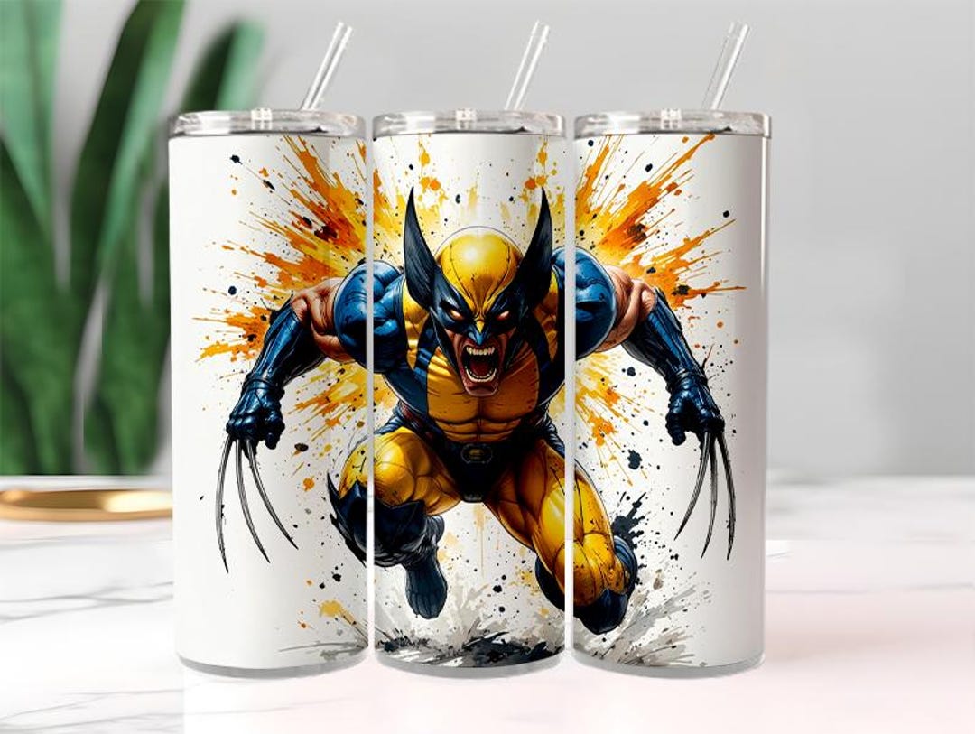 Fierce Mutant Hero 20oz Tumbler Wrap PNG | Bold Orange Paint Splash ...