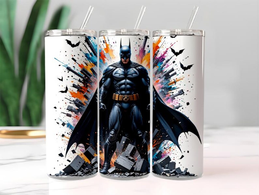 Batman Tumbler Wrap 20oz | City Break & Bat Silhouettes | Superhero PNG ...