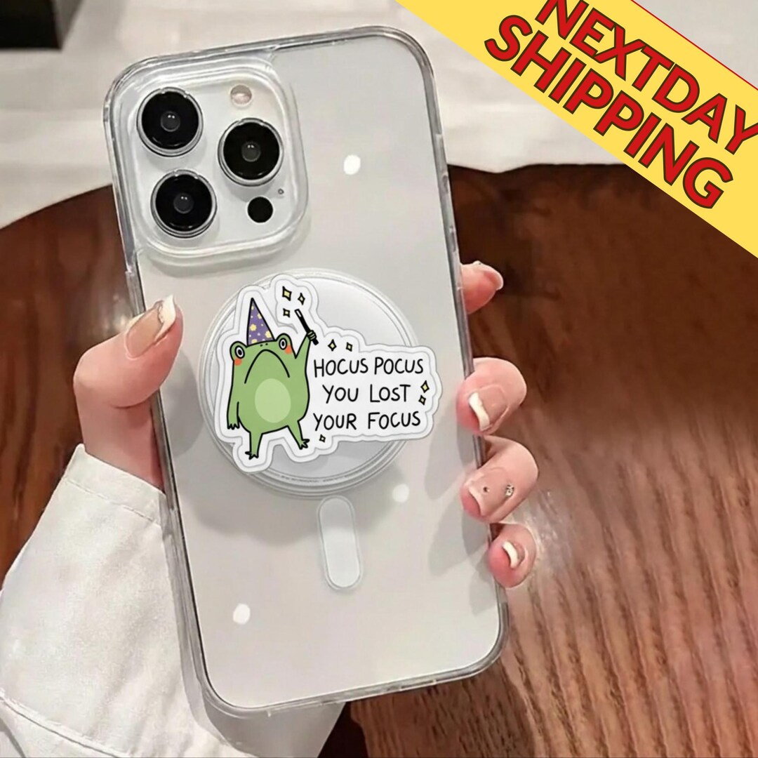 Hocus Pocus Frog Phone Grip – Cute Kawaii Popsocket, Fun Focus Reminder ...